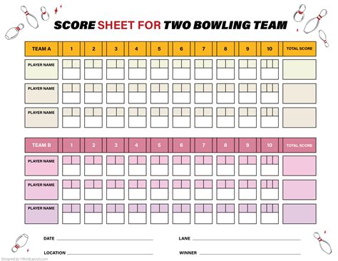 Bowling Team Fundraising Sheet Template Wordlayouts