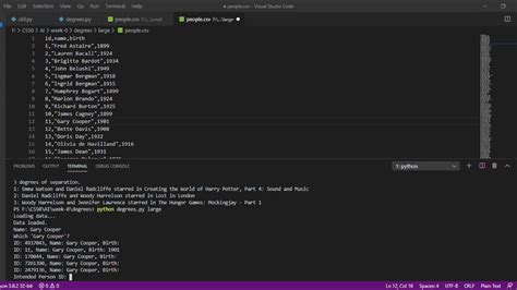 Degrees Problem Cs50 Intro To Ai Using Pythin Youtube