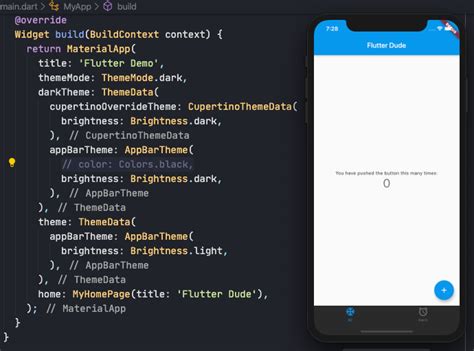 Cupertinobar Color Does Not Update With Brightness For Dark Mode · Issue 51899 · Flutter