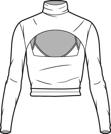 SPORTY CROP TOPS CAD Technical Drawing Adobe Illustrator Etsy Sporty Crop Top Active Wear