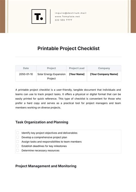 Free Checklist Sheet Templates Editable And Printable