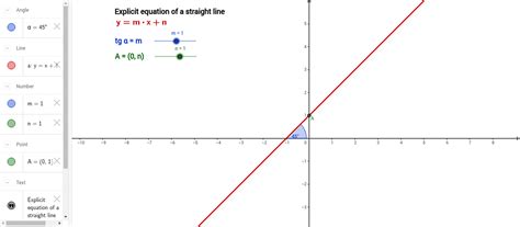 Explicit Equation Of A Straight Line Geogebra