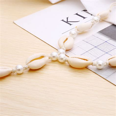 Badu Bg 1 бр Перлена черупка на глезена модна лятна сандала на боси крака верига за пръсти