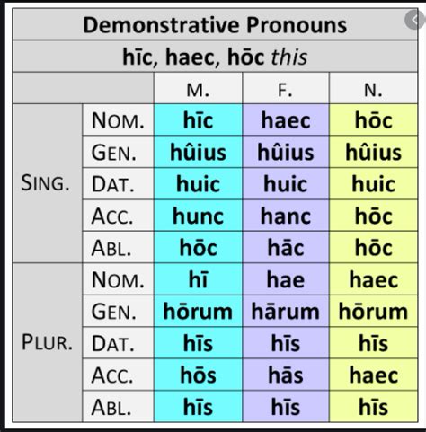 Hic Haec Hoc Diagram Quizlet