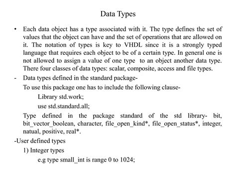 Vhdl Identifiersdata Types Ppt