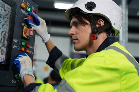 engineering technology and smart factory concept with ai automation system by using robots