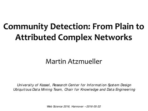 [ppt] Community Detection From Plain To Attributed Complex Networks Powerpoint Presentation