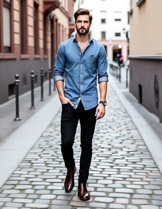 Navy Shirt With Black Jeans Smart Casual Outfits For Men 107 Ideas