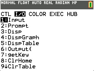 PRGM I O Input Output Instructions