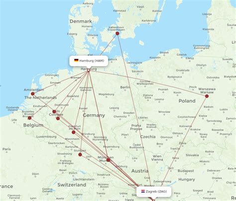 All Flight Routes From Hamburg To Zagreb Ham To Zag Flight Routes