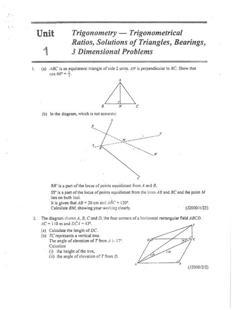 Unit 1 Trigonometry Pdf