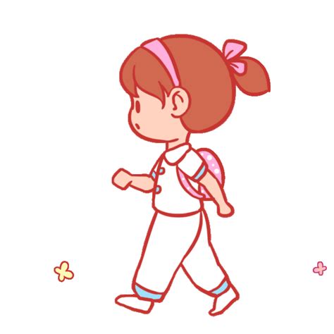 千库网 彩色走路唱歌的小女孩学生 编号92318 花瓣网