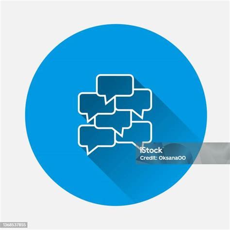파란색 배경의 음성 버블 아이콘입니다 긴 그림자가 있는 플랫 이미지 쉽게 편집 그림을 위해 그룹화 된 레이어 당신의 디자인에 대한 0명에 대한 스톡 벡터 아트 및 기타