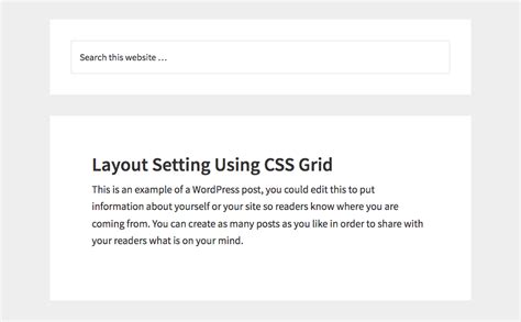 custom genesis layout setting using css grid