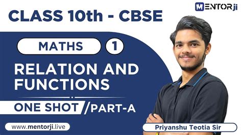 Class 10 Maths Relation And Function Part A In One Shot Mentorji