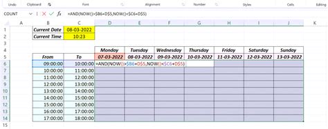 Highlight Cells According To Current Time In Excel Xl N Cad