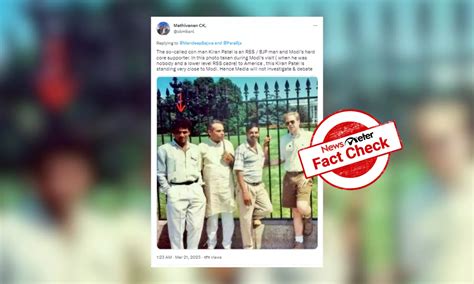 Fact Check Viral Photo Of Modi Does Not Feature Conman Kiran Patel