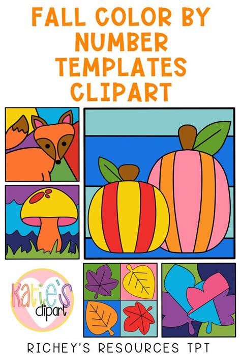 Create Your Own Color By Number Fall Color By Code Clip Art Templates