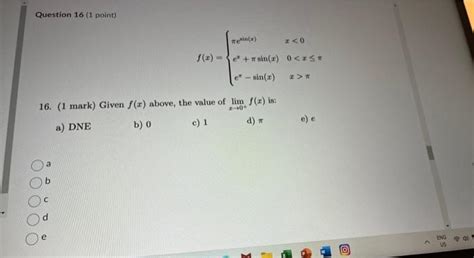 Solved Question 16 1 Point