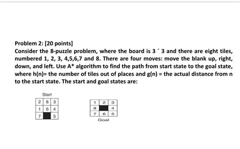 solved problem 2 20 points consider the 8 puzzle problem
