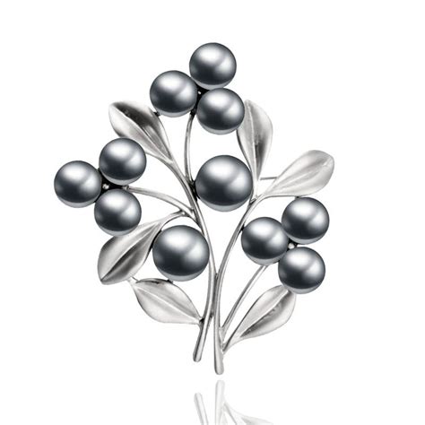 Badu Bg Leeker Дамски ретро брошки Игли с големи сиви имитация на перли Аксесоари за дамски