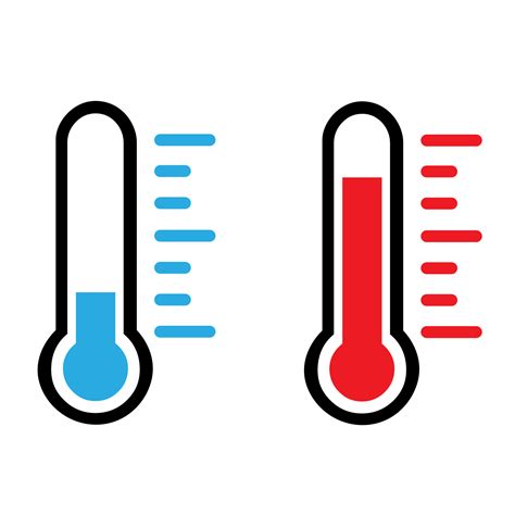 Cold And Hot Icon Vector Temperature Illustration Sign Thermometer