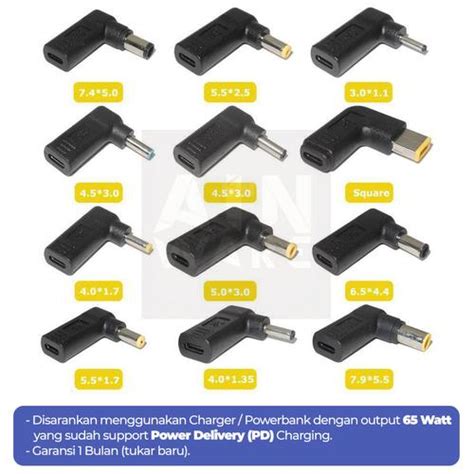 Jual Konektor USB Type C To DC Male Plug USB C Power Adapter Charger Laptop X Asus