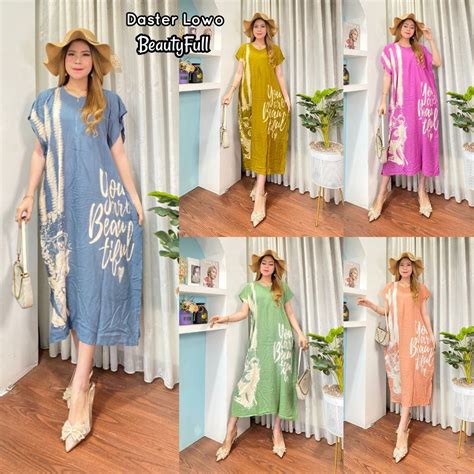 Jual Daster Jumbo Busui Resleting Warna Pastel Homedress Viral Rayon Daster Bali Pantai