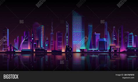 City Street Background At Night