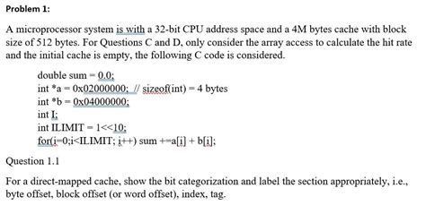 Solved A Microprocessor System Is With A 32 Bit Cpu Address