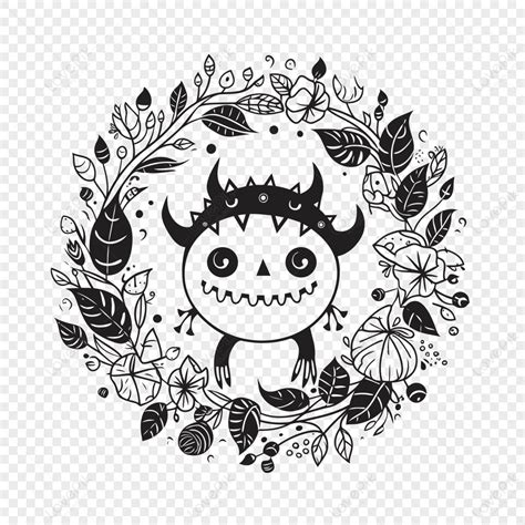 검은 화환 벡터 만화 상표 클립 아트 Png 일러스트 무료 다운로드 Lovepik