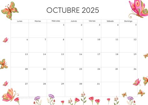 Freebie October 2025 Calendar Calendario Octubre 2025 Gratis