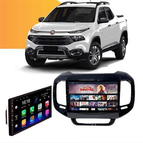 Central MultimÍdia Fiat Toro 2015 A 2022 Tela De 9 Polegadas Android 10 Carplay Sem Fio CÂmera