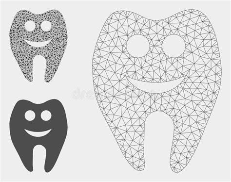 Happy Tooth Vector Mesh 2d Model And Triangle Mosaic Icon Stock Vector Illustration Of Hygiene