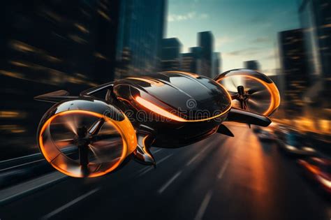 Flying Passenger Train Future Concept Generative Ai Stock Illustration Illustration Of