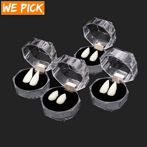 뱀파이어 이빨 틀니 소품 할로윈 의상 소품 단단한 접착제 틀니 접착제 할로윈 파티 장식 1 쌍 Aliexpress