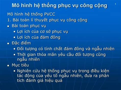 PPT Mô hình hệ thống phục vụ công cộng PowerPoint Presentation ID