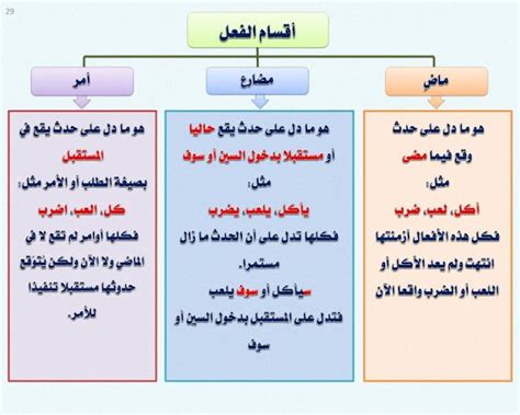 شرح أقسام الفعل الماضي، المضارع، الأمر شرح مبسط مع الأمثلة وتحميل