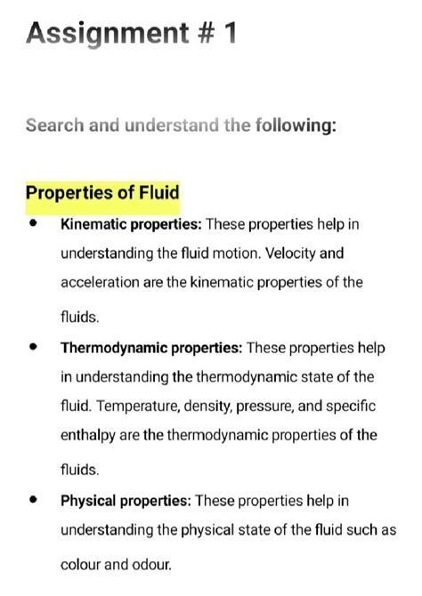 Assignment In Fluid Mechanics Physics For Engineers Studocu