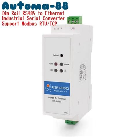 Jual Usr Dr302 Din Rail Rs485 To Ethernet Converter Support Modbus Tcp Rtu Shopee Indonesia