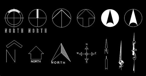 13 Bloques De Símbolos De Norte En Autocad Dwgautocad