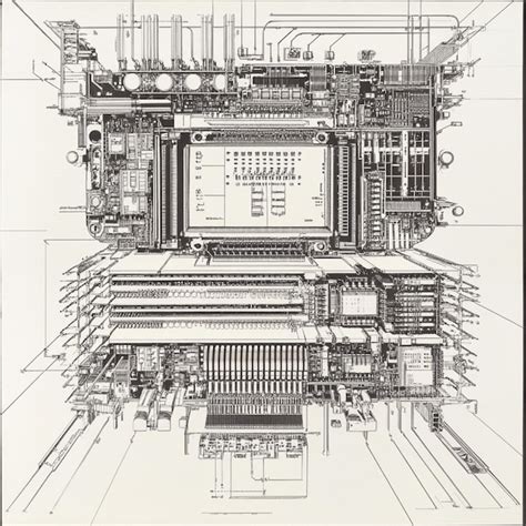 Diagram Of CPU Architecture Showing Cores Cache And Control Units Premium AI Generated Image