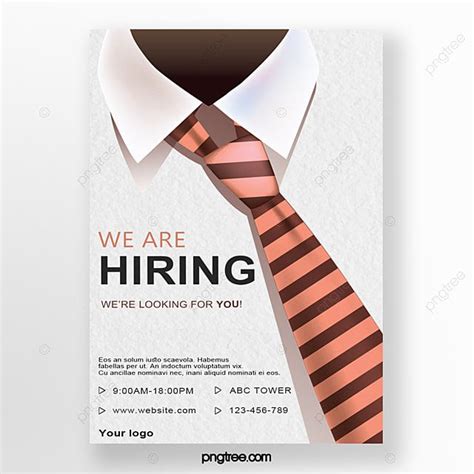 Creative Hand Drawn Necktie Recruitment Poster