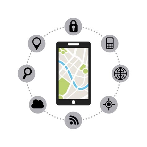 Premium Vector Smartphone With City Map On Screen