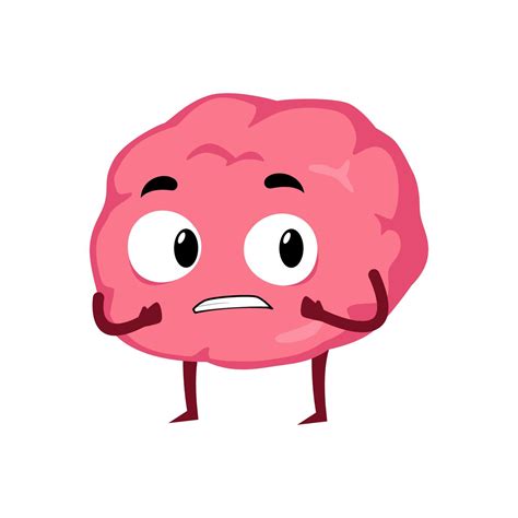 Brain Scared Terrified Concept Mascot Character Cartoon Illustration 12721950 Vector Art At Vecteezy