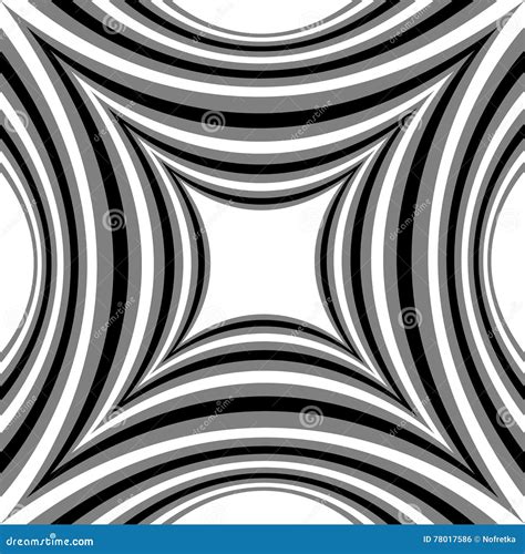 Monochrome Striped Pattern Of Concave Rectangle Gently Shimmering From Light To Dark Visual