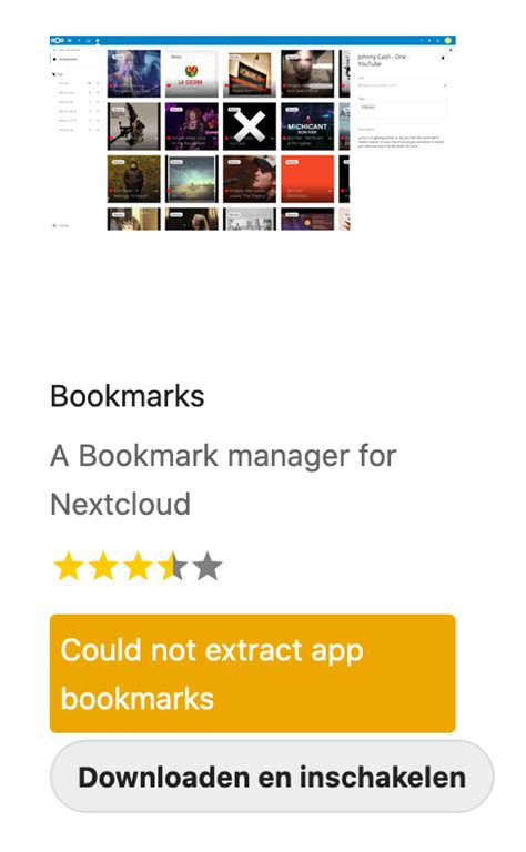 Could Not Extract App Bookmarks Issue Nextcloud Bookmarks GitHub