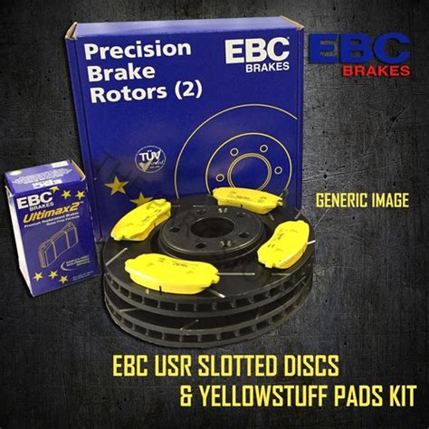 New Ebc 325mm Front Usr Slotted Brake Discs And Yellowstuff Pads Kit