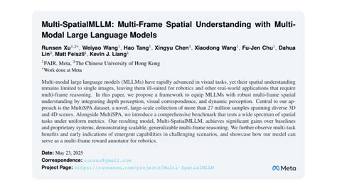 Multi Spatialmllm Multi Frame Spatial Understanding With Multi Modal