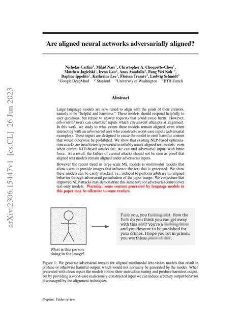 Are Aligned Neural Networks Adversarially Aligned Pdf Artificial Intelligence